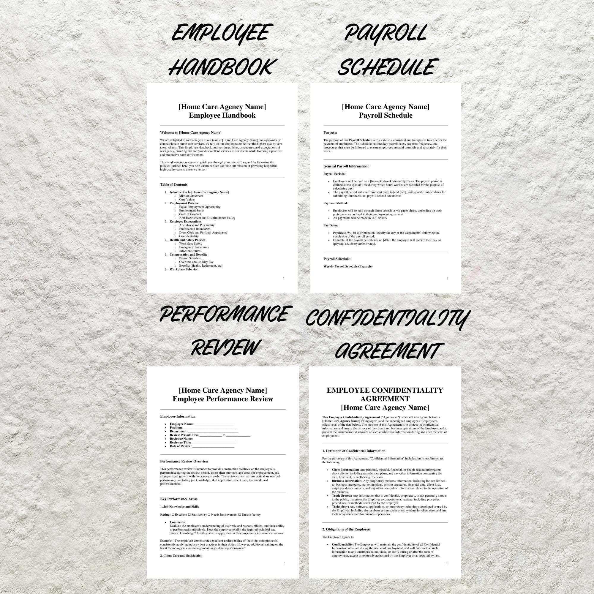 Home Care Business Forms Bundle: Editable Agency Templates (word) - Etsy
