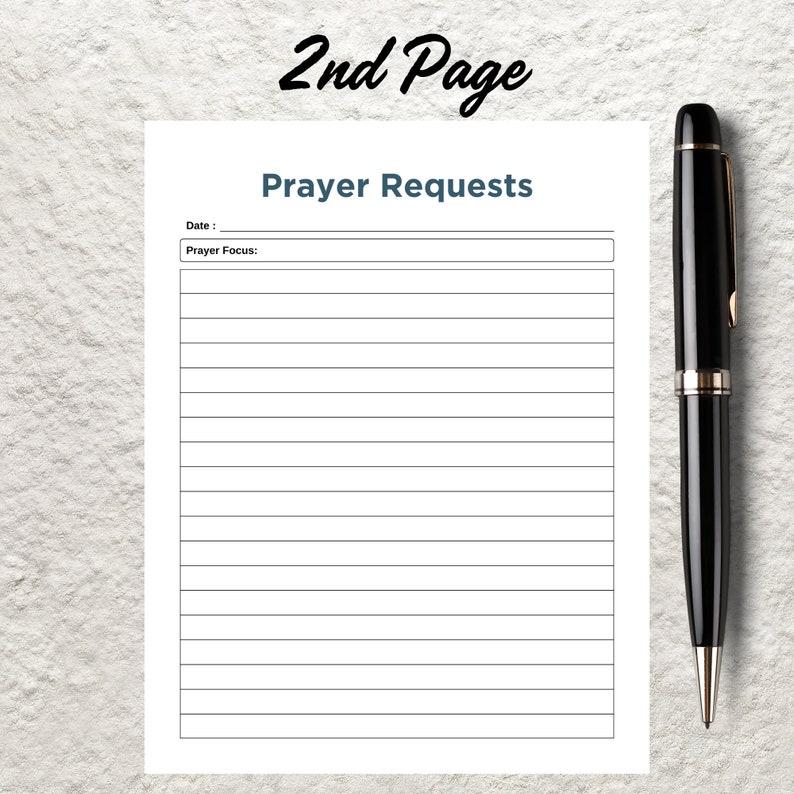 Prayer Request Journal Template: Printable Faith Planner (digital) - Etsy
