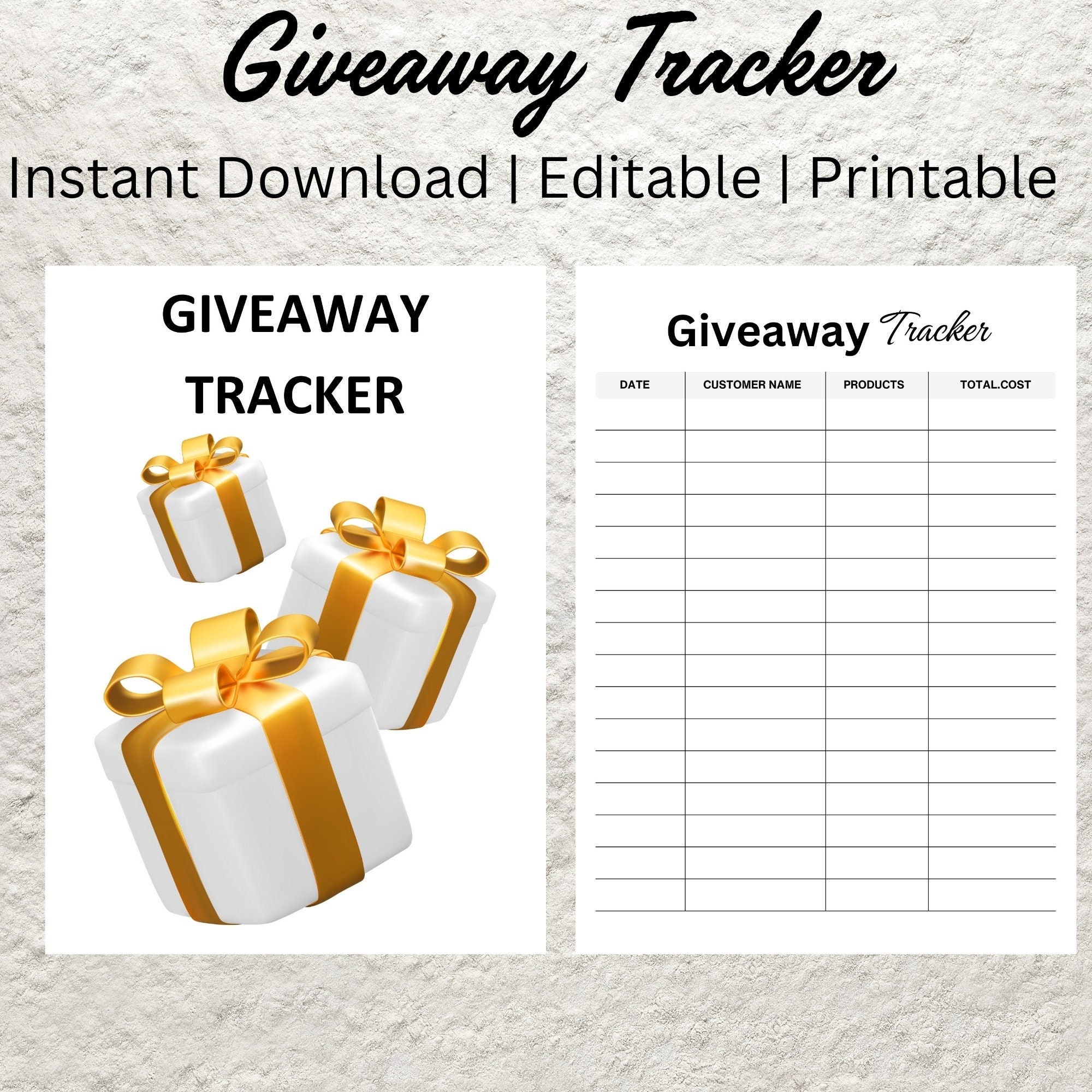 Editable Giveaway Tracker Template (printable, Canva) - Etsy