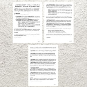 LLC Operating Agreement Template: Single/multi Member (word & Printable ...