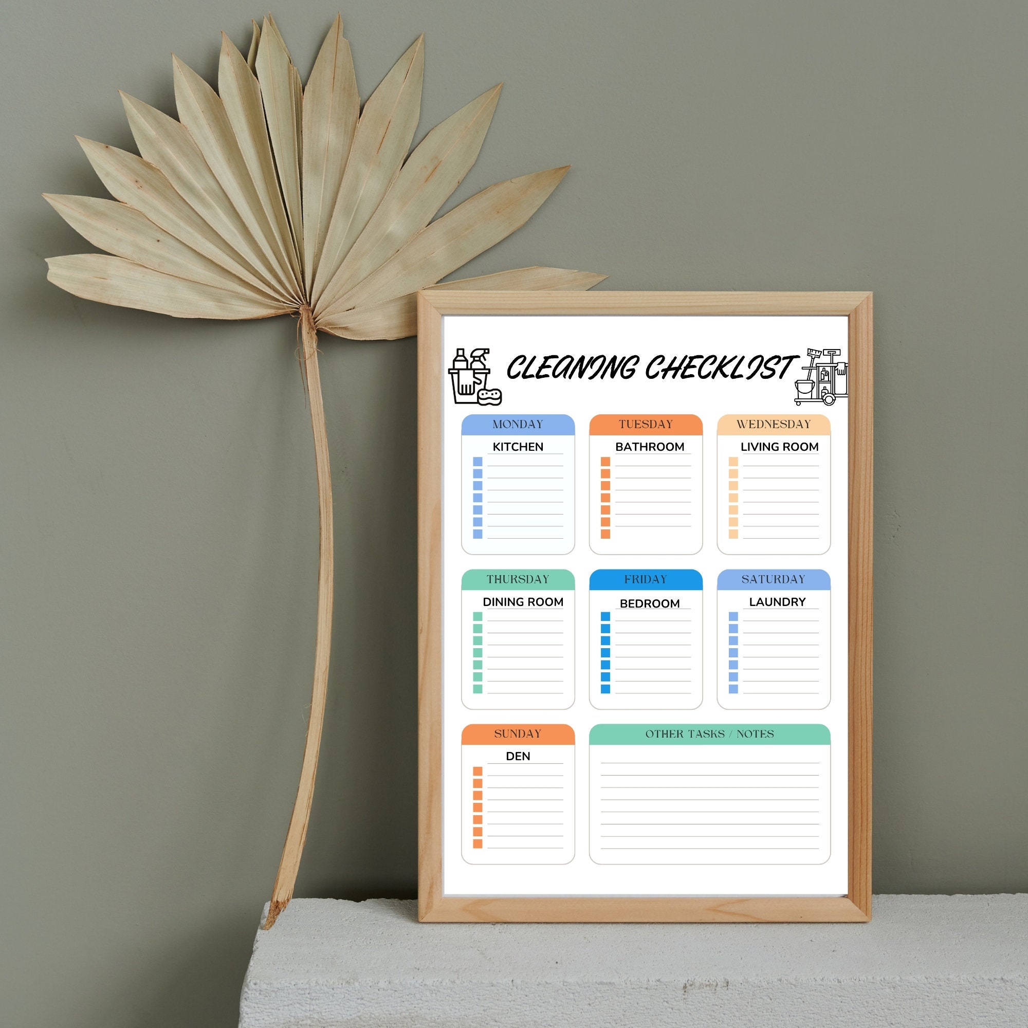 Editable Weekly Deep Cleaning Checklist Template Printable Cleaning ...