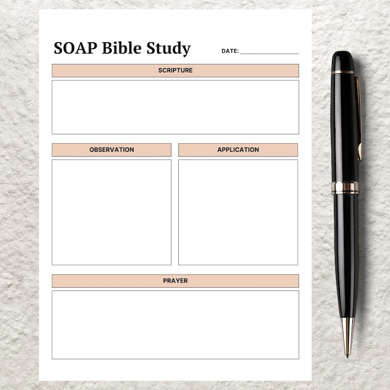 SOAP Bible Study Template Printable Bible Study Journal Guide Scripture ...