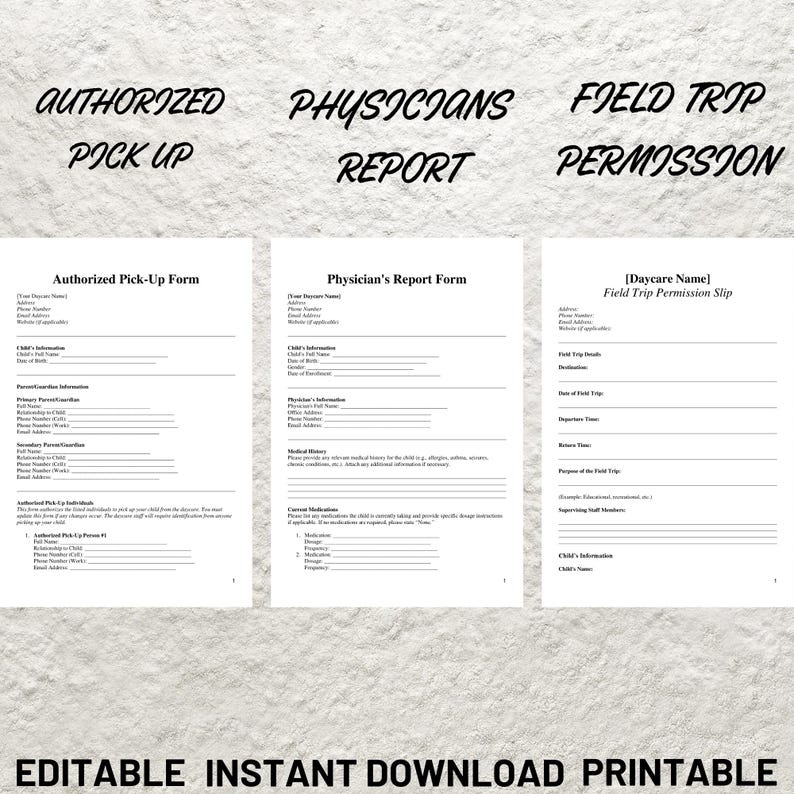 Daycare Starter Kit, Daycare Forms, Daycare Contract, Childcare Forms ...