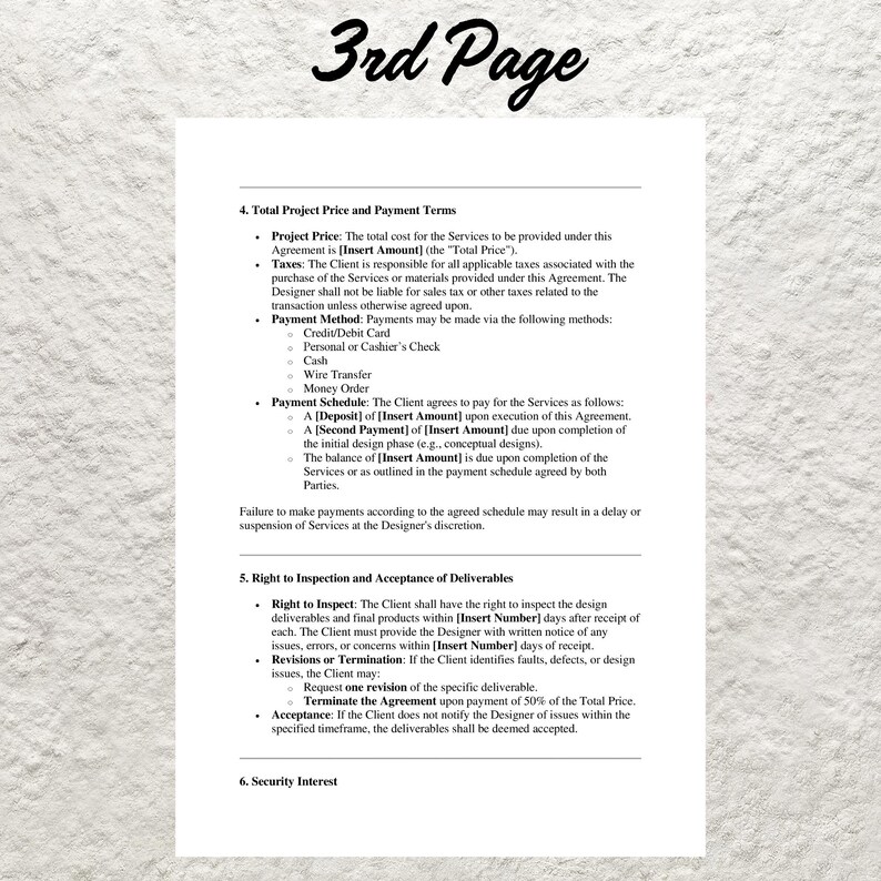 Interior Designer Project Template - Editable Proposal, Agreement ...