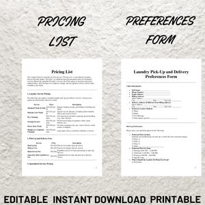 Editable Laundry Pick up & Delivery Services Forms Templates, Pick and ...