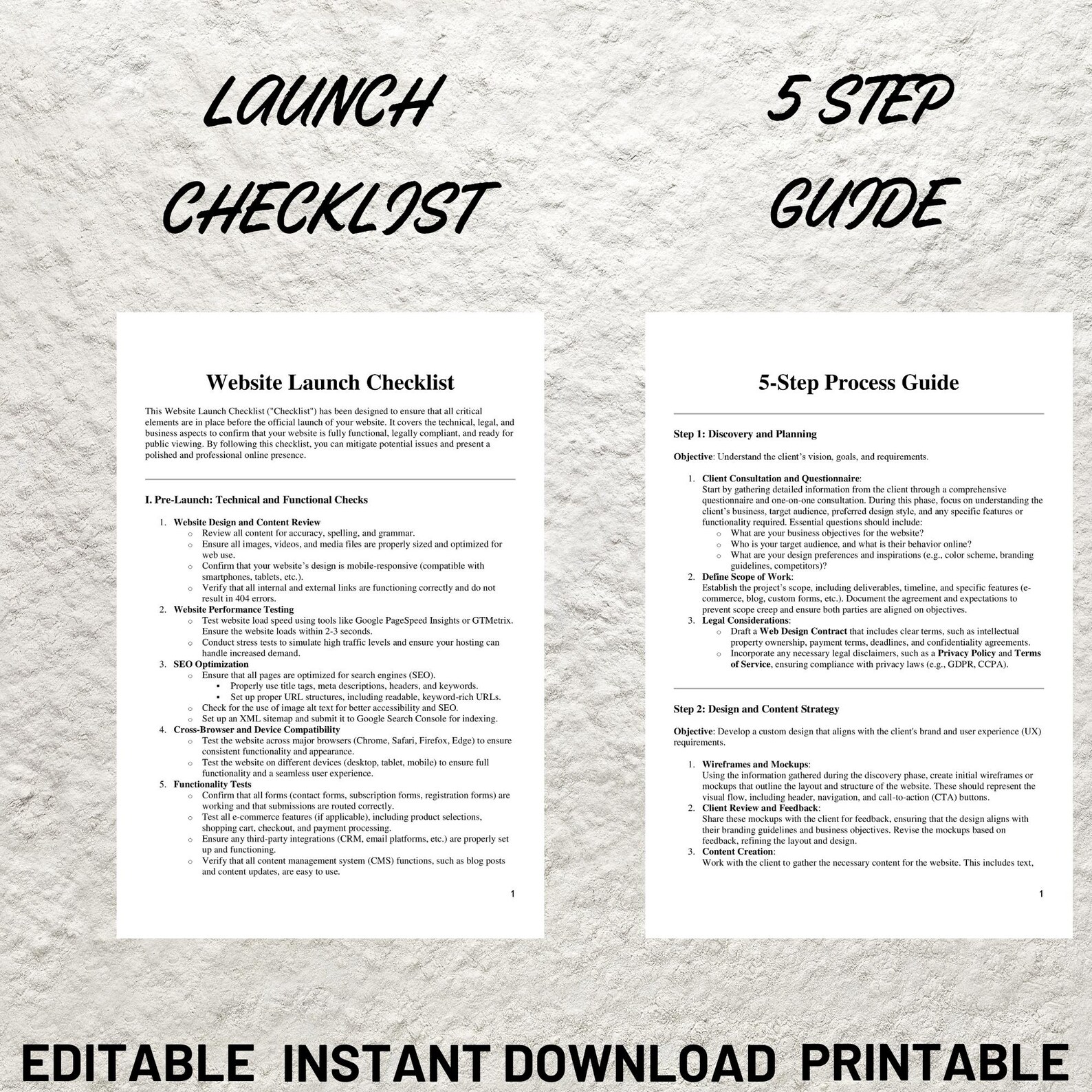 Web Design Forms Bundle Editable Wed Design Contract Printable Wed ...