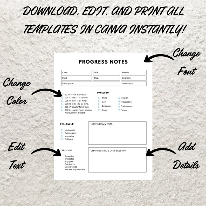 Therapy Progress Notes Template Psychotherapy Notes Progress Notes ...