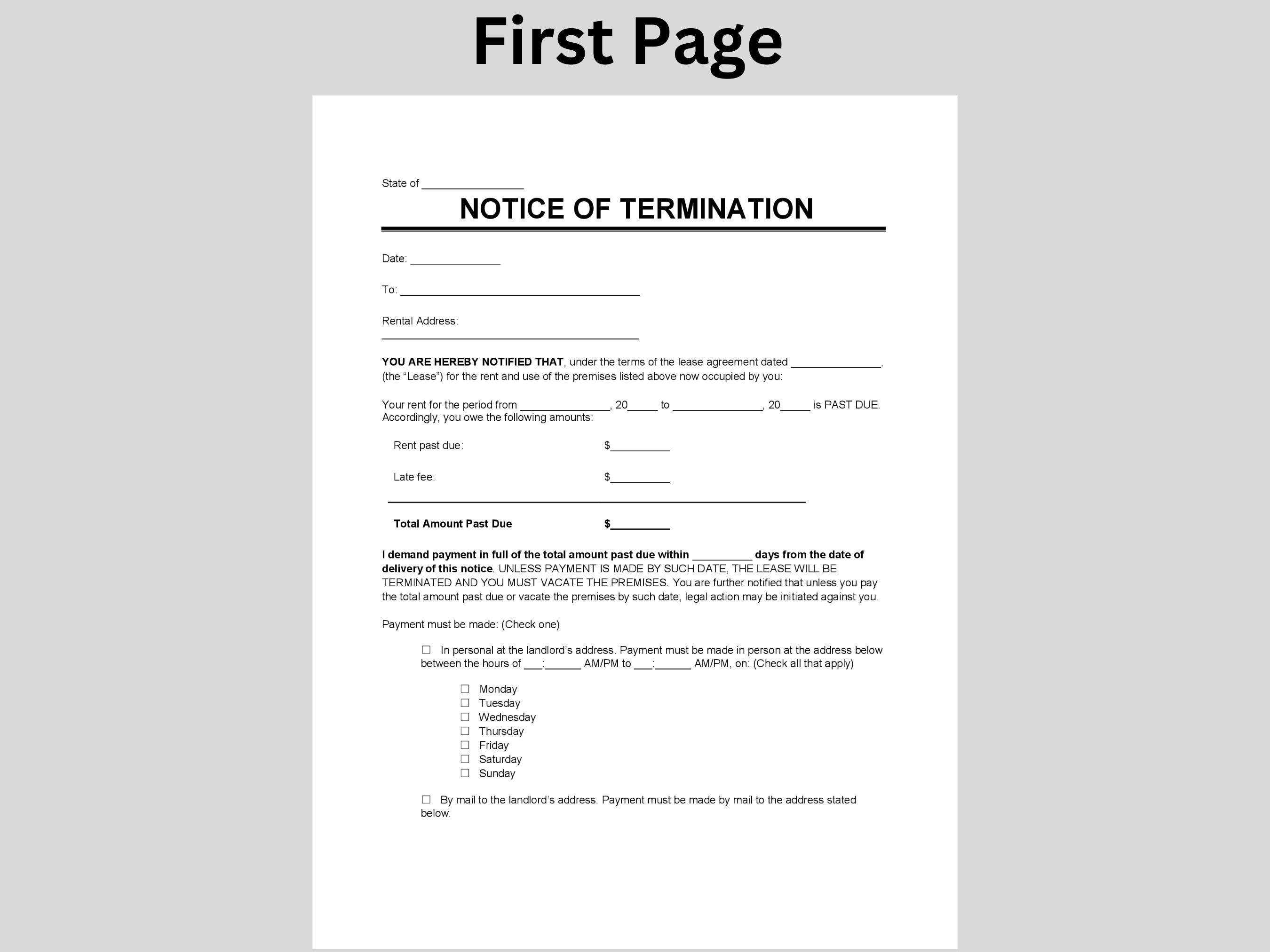 Eviction Notice Editable Notice To Vacate Tenant Template Printable 0341