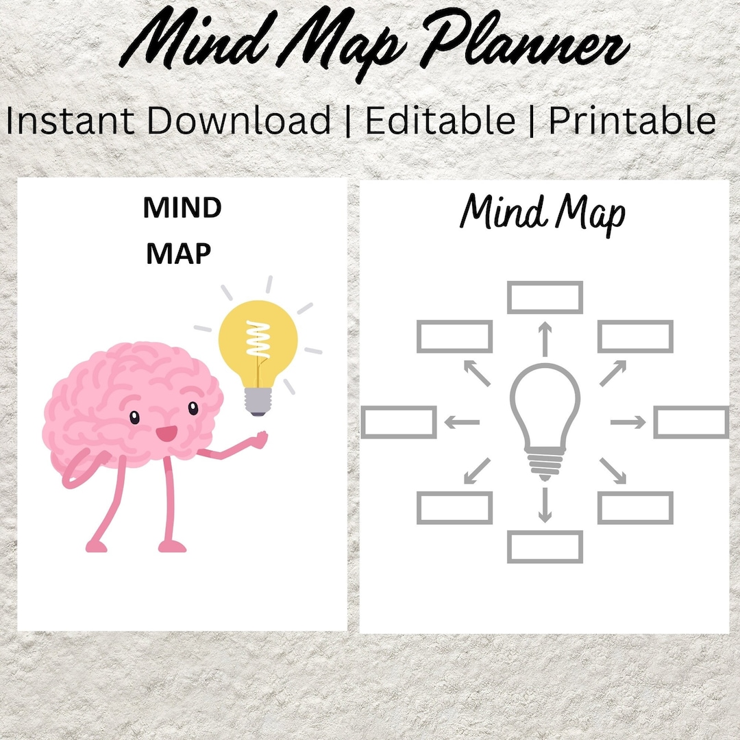 Printable Mind Map Planner Mind Map Template Study Guide Notes Brain ...