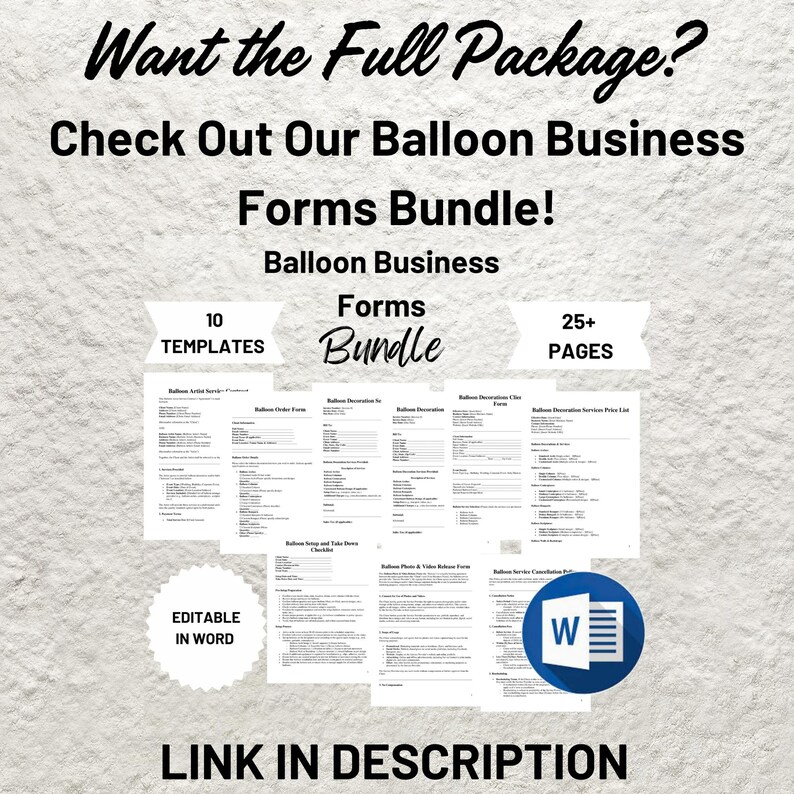 Editable Balloon Artist Contract Template: Service Agreement (word ...