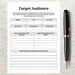 Target Audience Template Printable Target Customer Market Planner Ideal ...