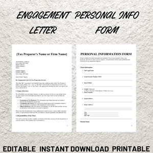 Tax Preparer Forms Bundle: Editable Client Intake Templates (PDF Kit ...