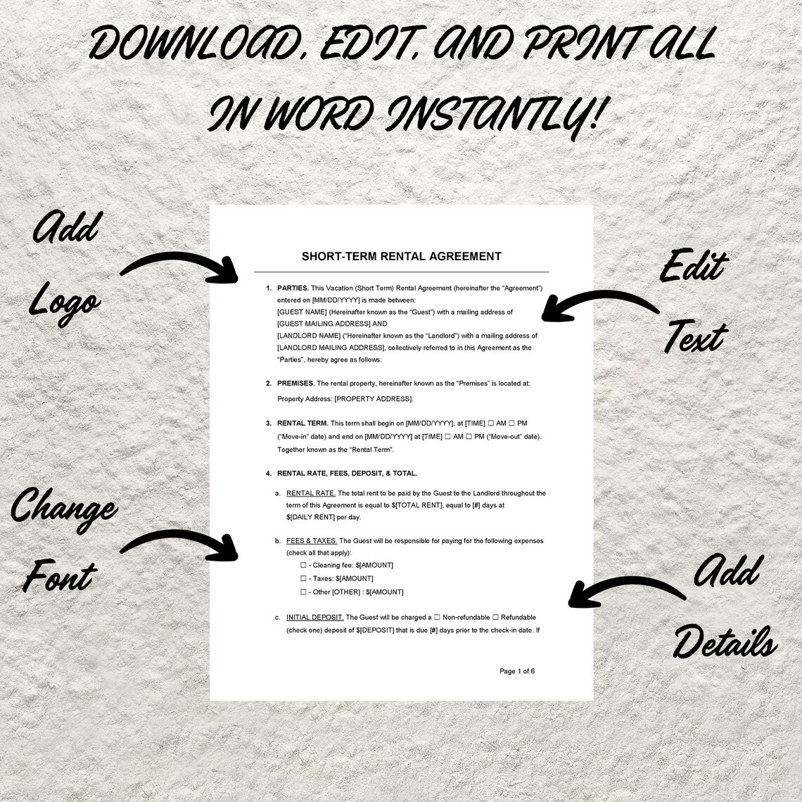 Airbnb Contract Template Bundle Airbnb Co Host Agreement Airbnb ...