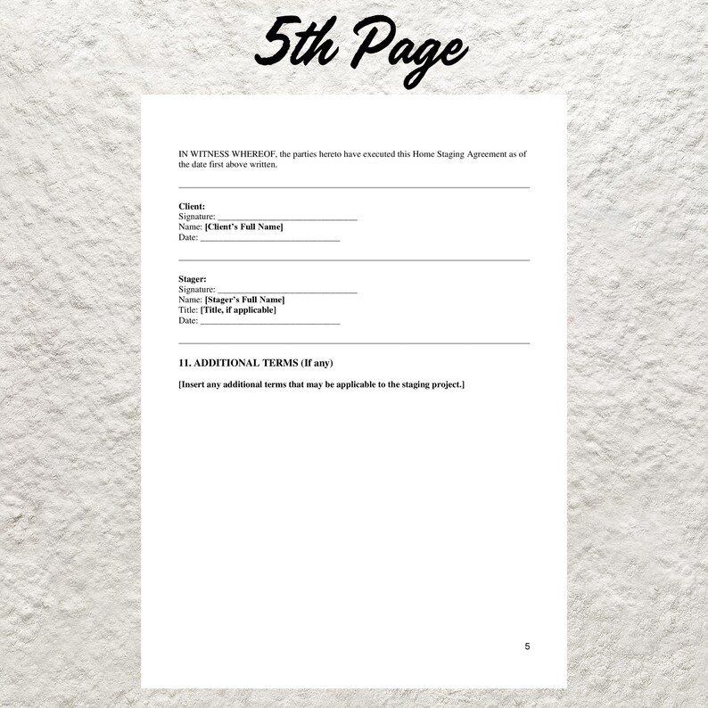Editable Home Staging Contract Template: Professional Service Agreement ...