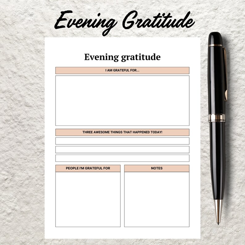Printable Gratitude Journal Template Daily Weekly Monthly Gratitude ...
