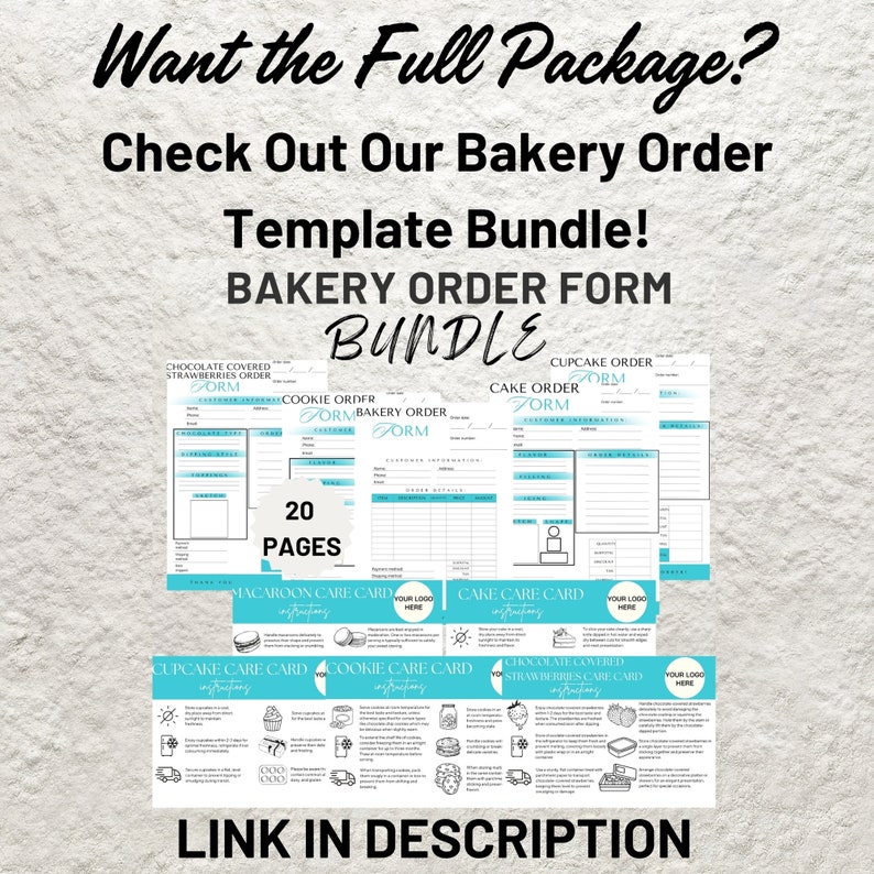 Cookie Order Form Template Editable in Canva Bakery Order Form Receipt ...