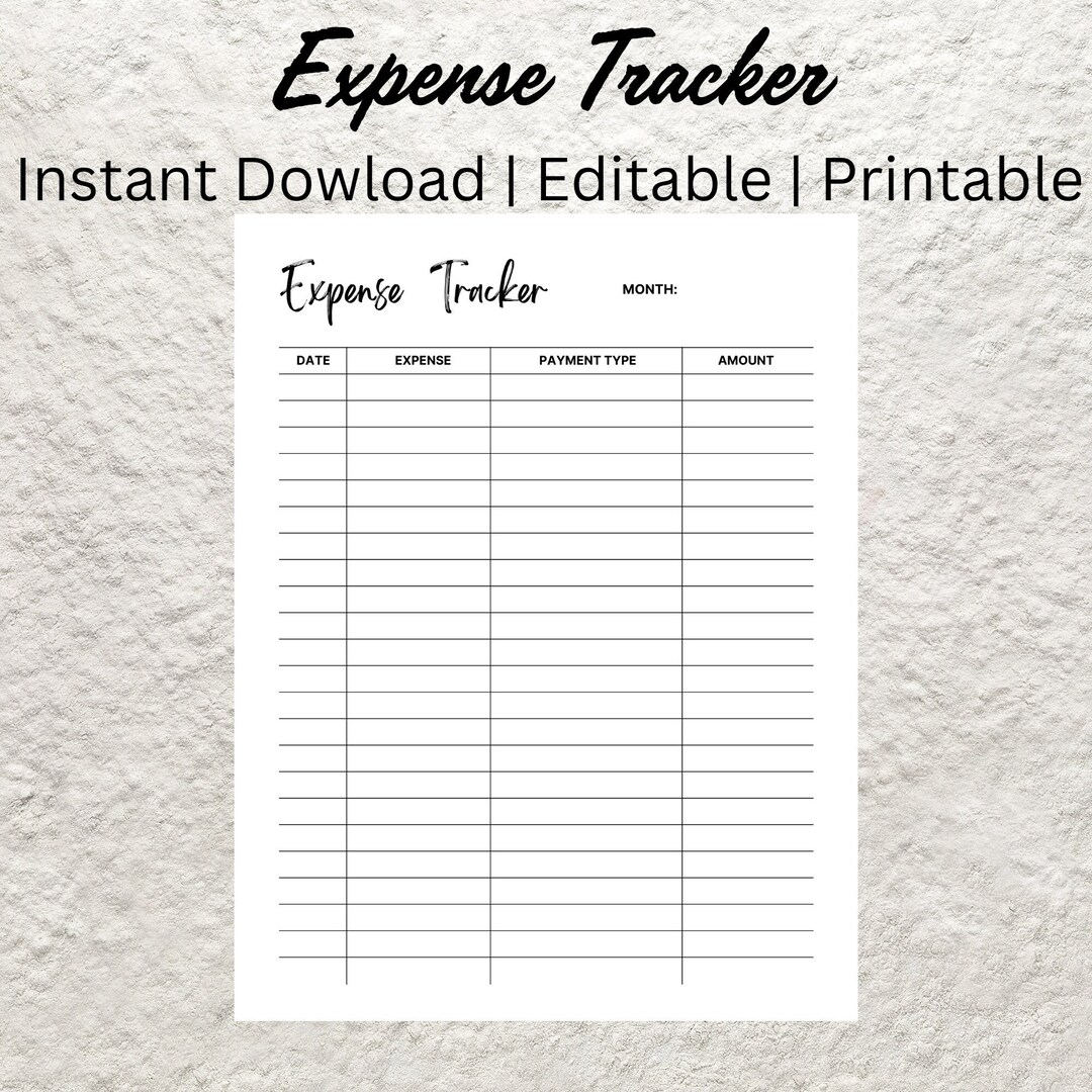 Editable Expense Tracker Template Printable Spending Tracker Template ...