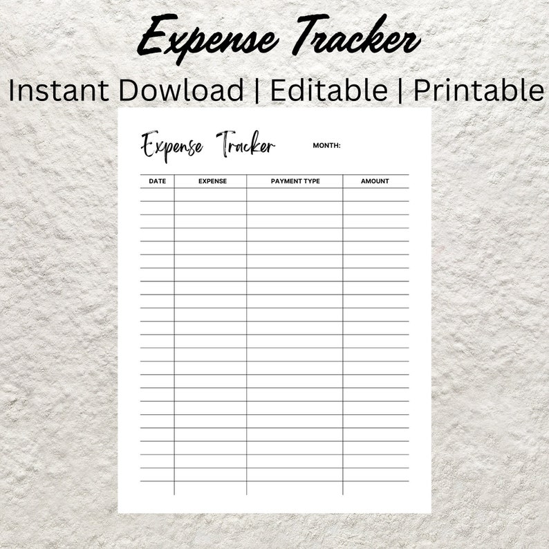 Editable Expense Tracker Template Printable Spending Tracker Template ...