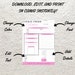 Cookie Order Form Template Editable in Canva Bakery Order Form Receipt ...