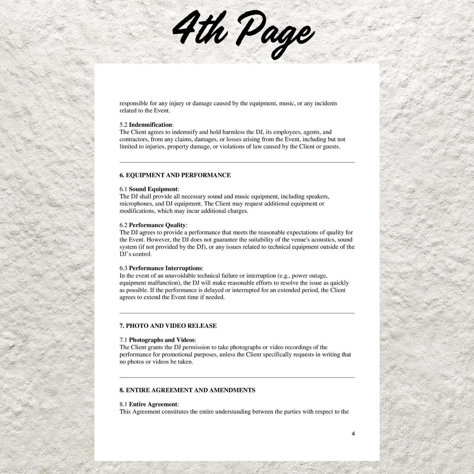 DJ Service Contract Template: Editable Event Agreement (word Format) - Etsy
