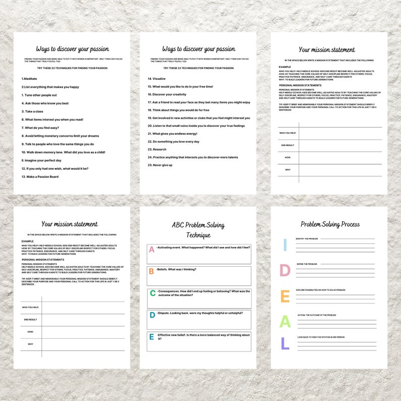 Find Your Passion Planner Journal Printable Life Purpose Workbook How ...