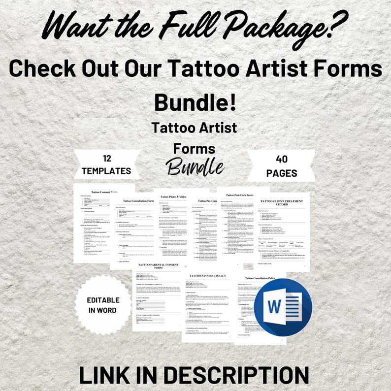 Tattoo Apprentice Contract Template: Editable Apprenticeship Agreement ...