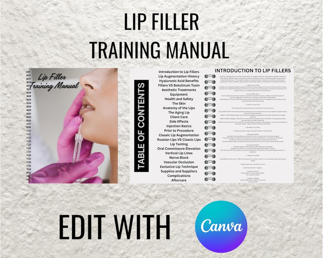 Lip Filler Training Digital Notebook - Russian & Classic Injection ...