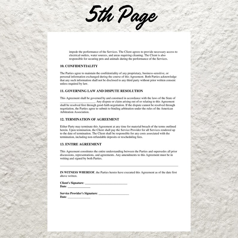 Pressure Washing Contract Template: Editable Service Agreement ...