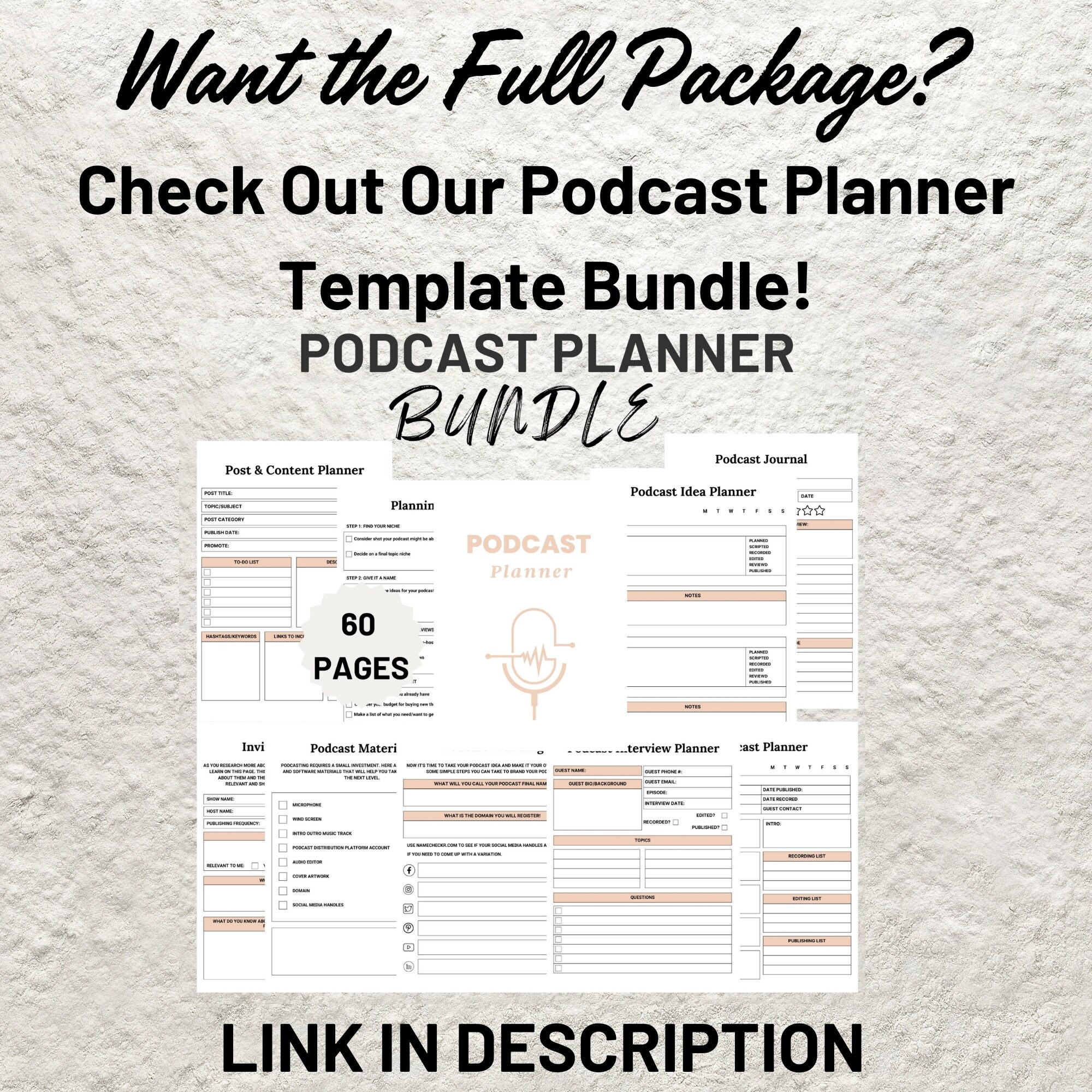 Podcast Planner Template | Episode, Content, Interview (digital ...