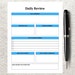 Daily Review Template Printable Daily Reflection Journal Editable Daily ...