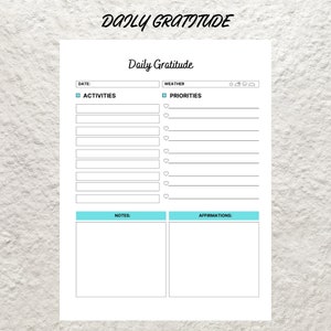 Printable Gratitude Journal Template Daily Weekly Monthly Gratitude ...