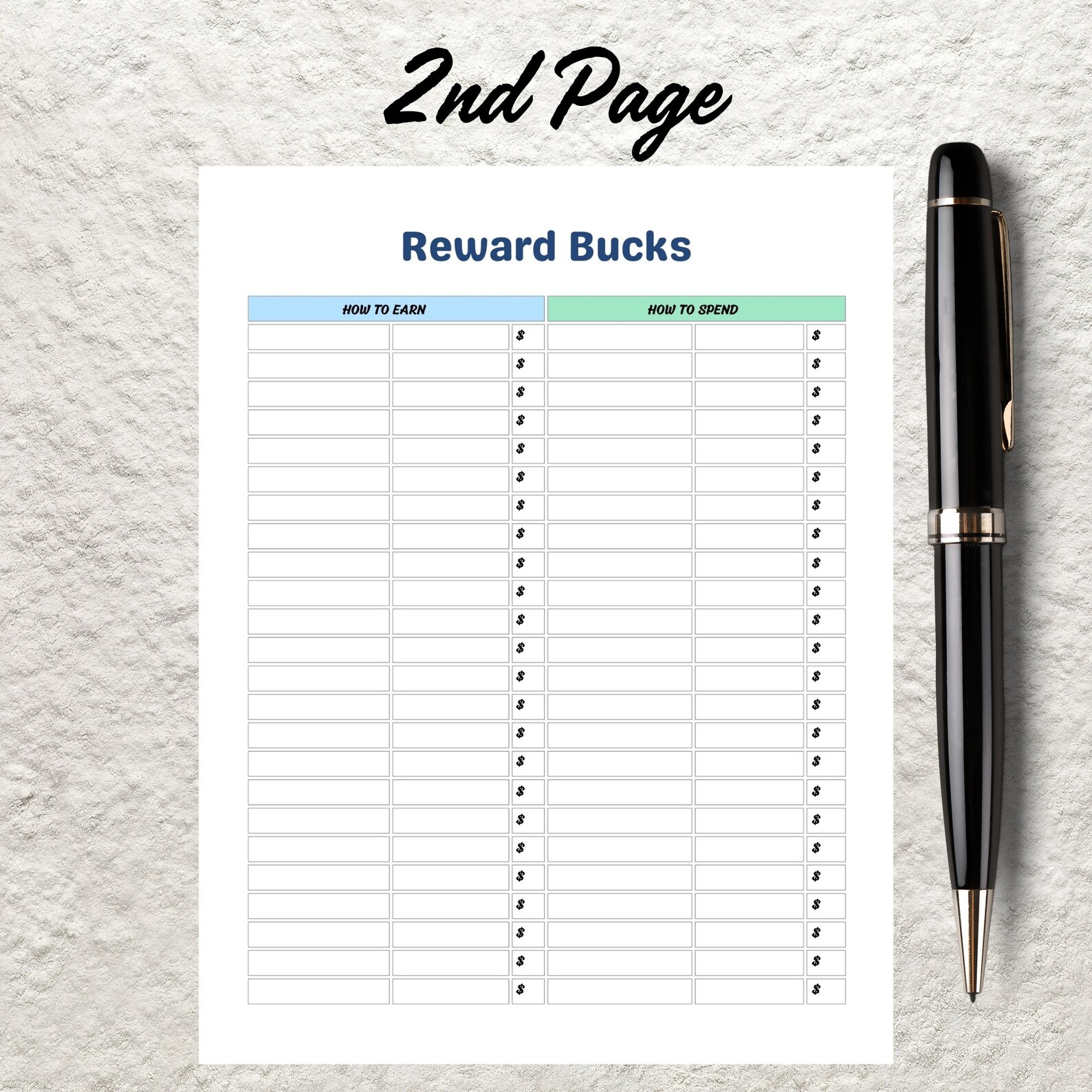 Editable Kids Reward Bucks Template Printable Mom Bucks Reward System ...
