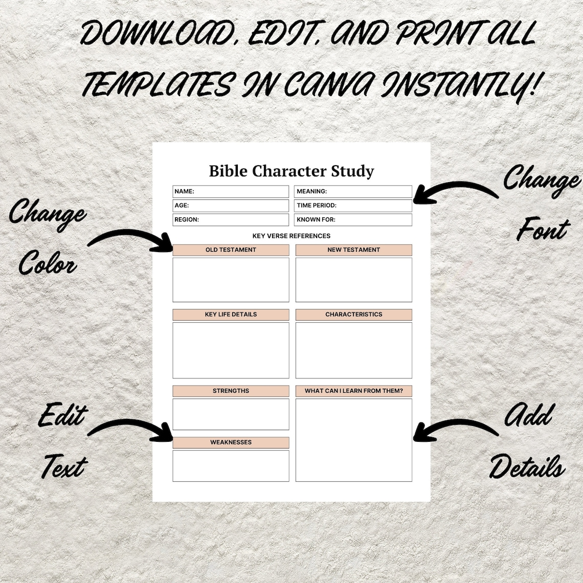 Bible Study & Devotional Journal Bundle Template Printable SOAP Digital ...