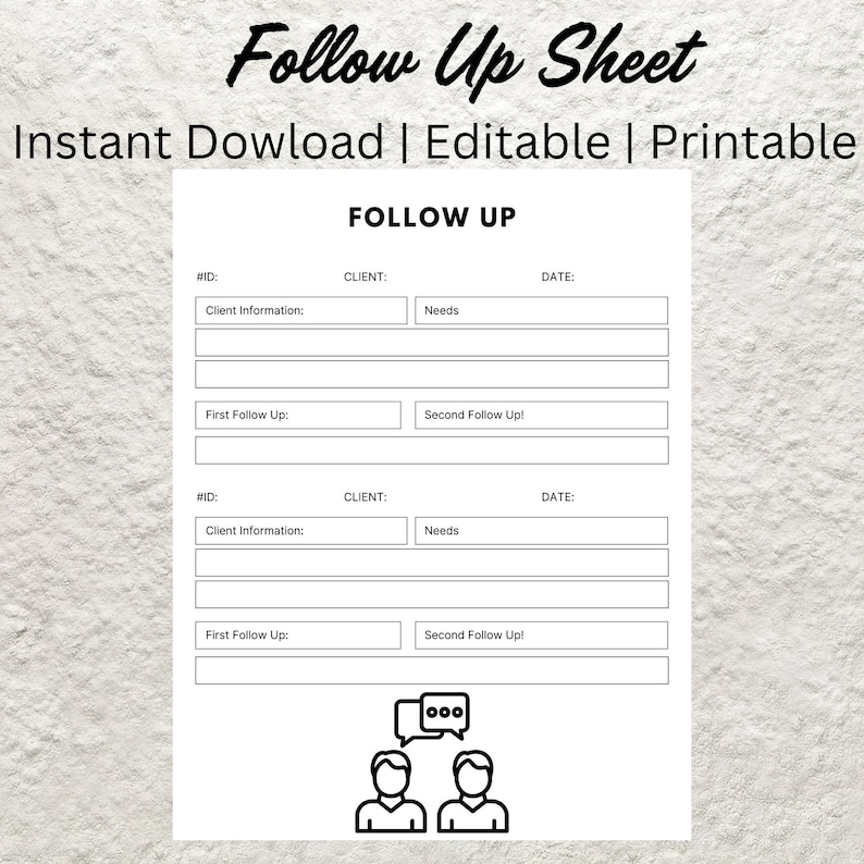 Client Follow up Sheet Tracker Form Template Business Client Log Follow ...