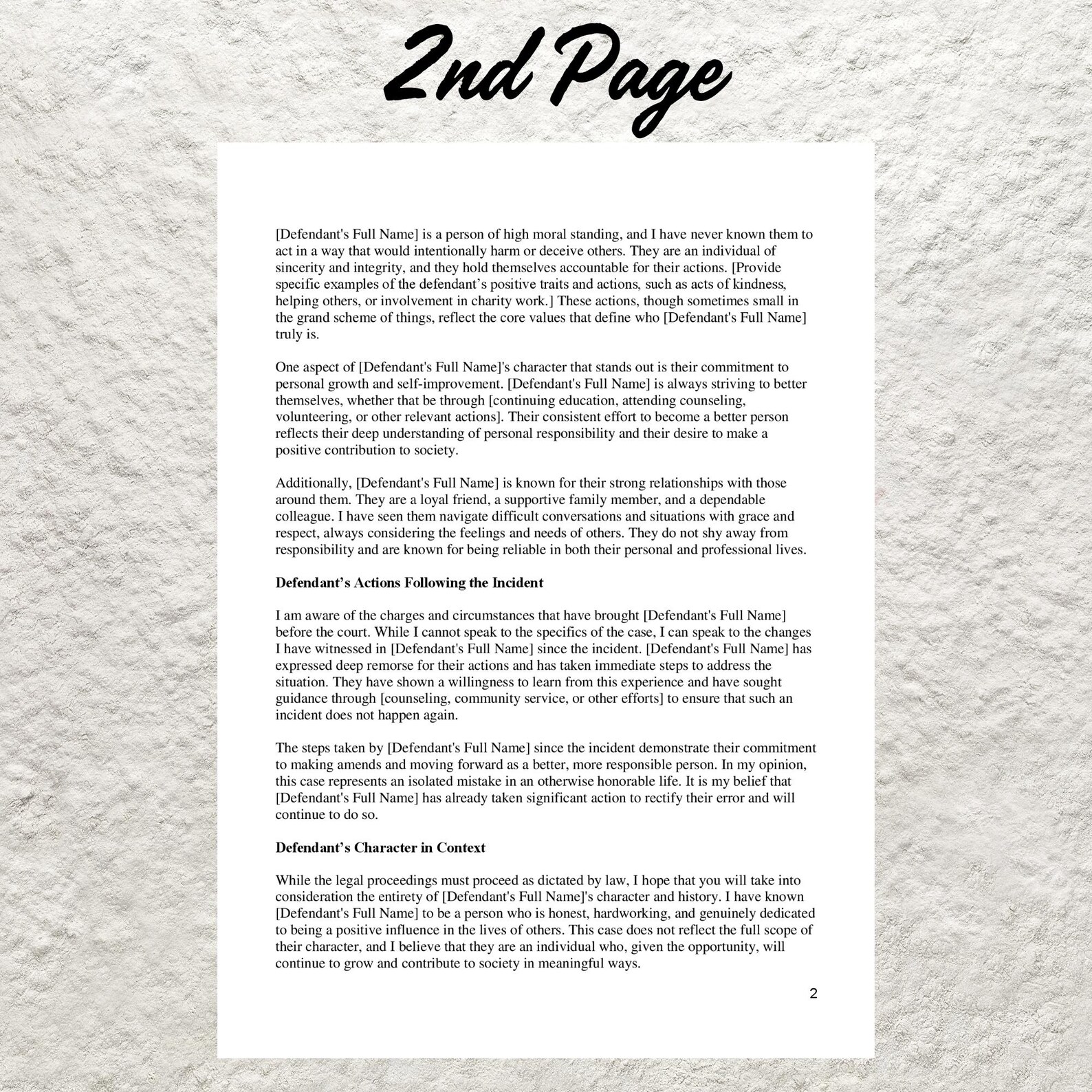 Court Character Reference Letter Template Editable Character Letter ...