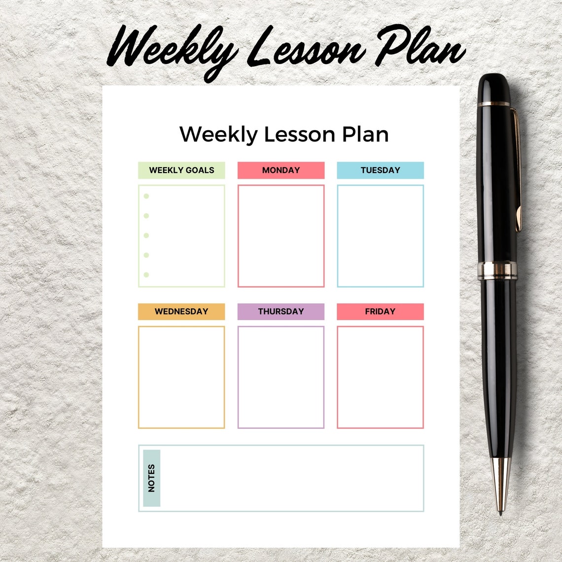Editable Lesson Plan Template Printable Weekly Lesson Plan Homeschool ...
