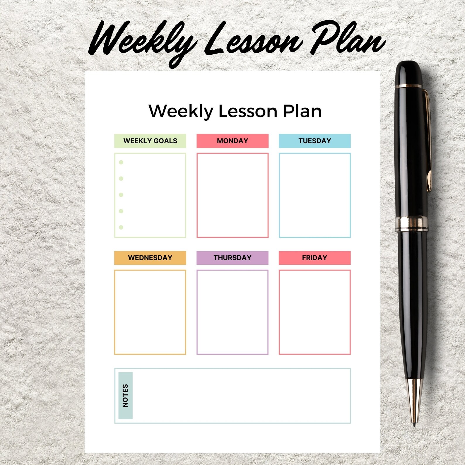 Editable Lesson Plan Template Printable Weekly Lesson Plan Homeschool ...