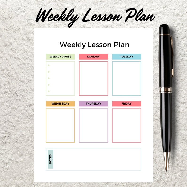 Editable Lesson Plan Template Printable Weekly Lesson Plan Homeschool ...