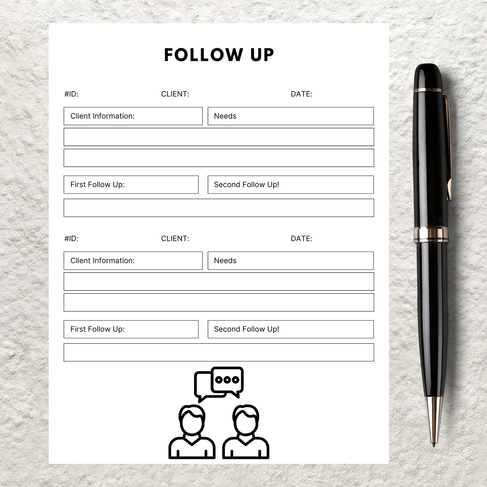 Client Follow up Sheet Tracker Form Template Business Client Log Follow ...
