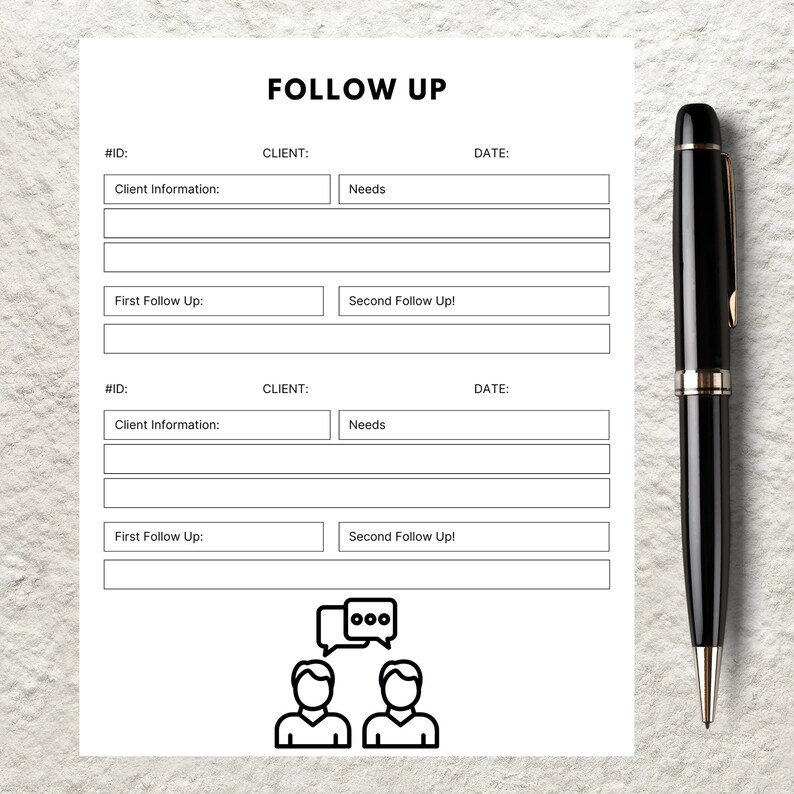 Client Follow up Sheet Tracker Form Template Business Client Log Follow ...