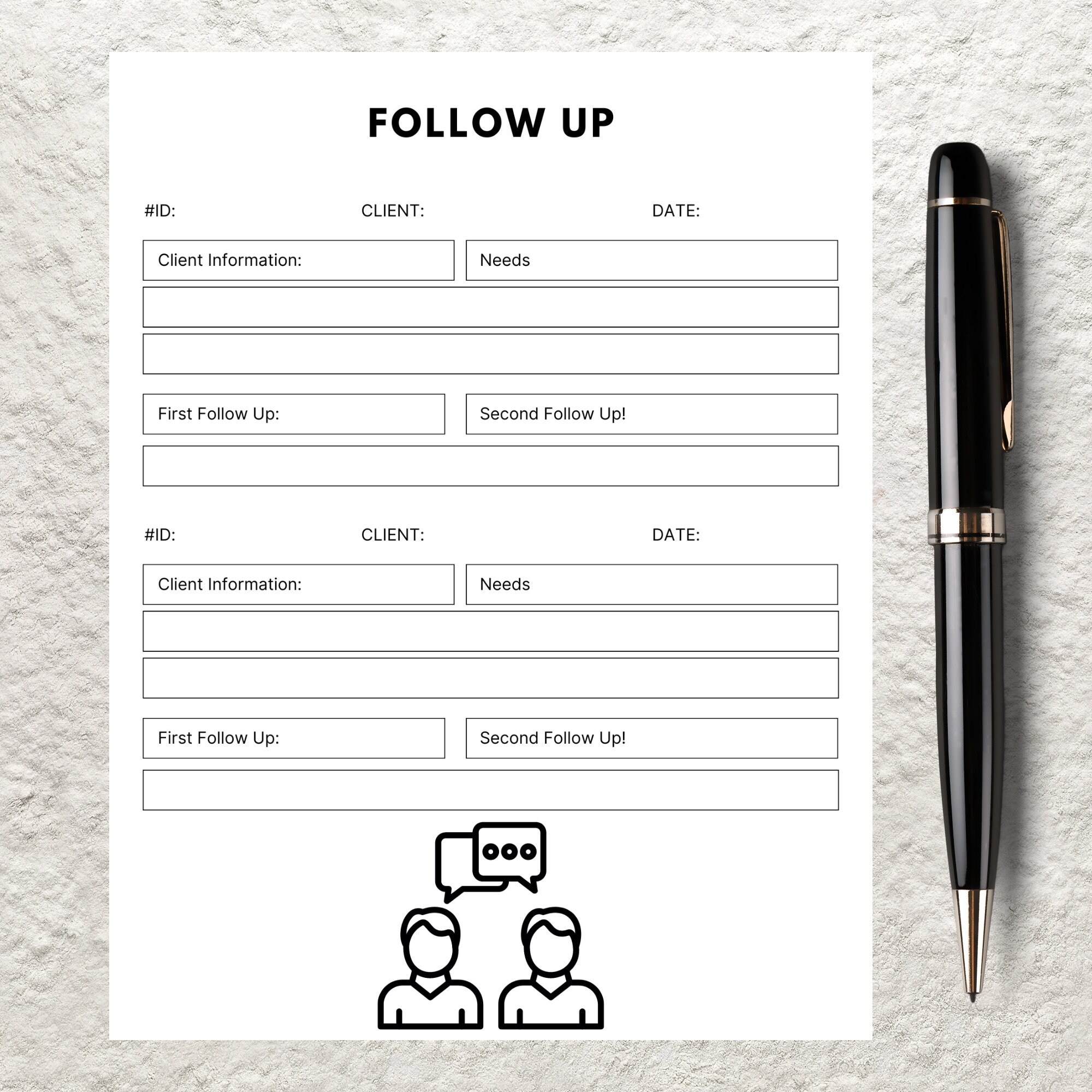Client Follow up Sheet Tracker Form Template Business Client Log Follow ...