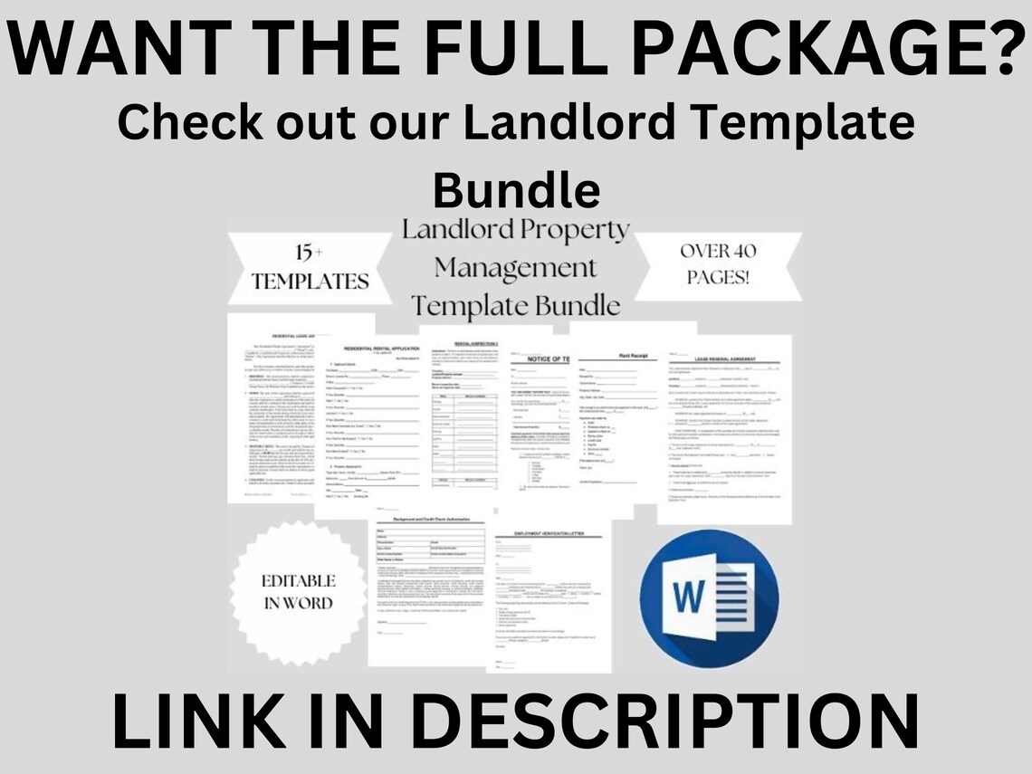 Editable Rental Property Application Form Landlord Rental Application ...
