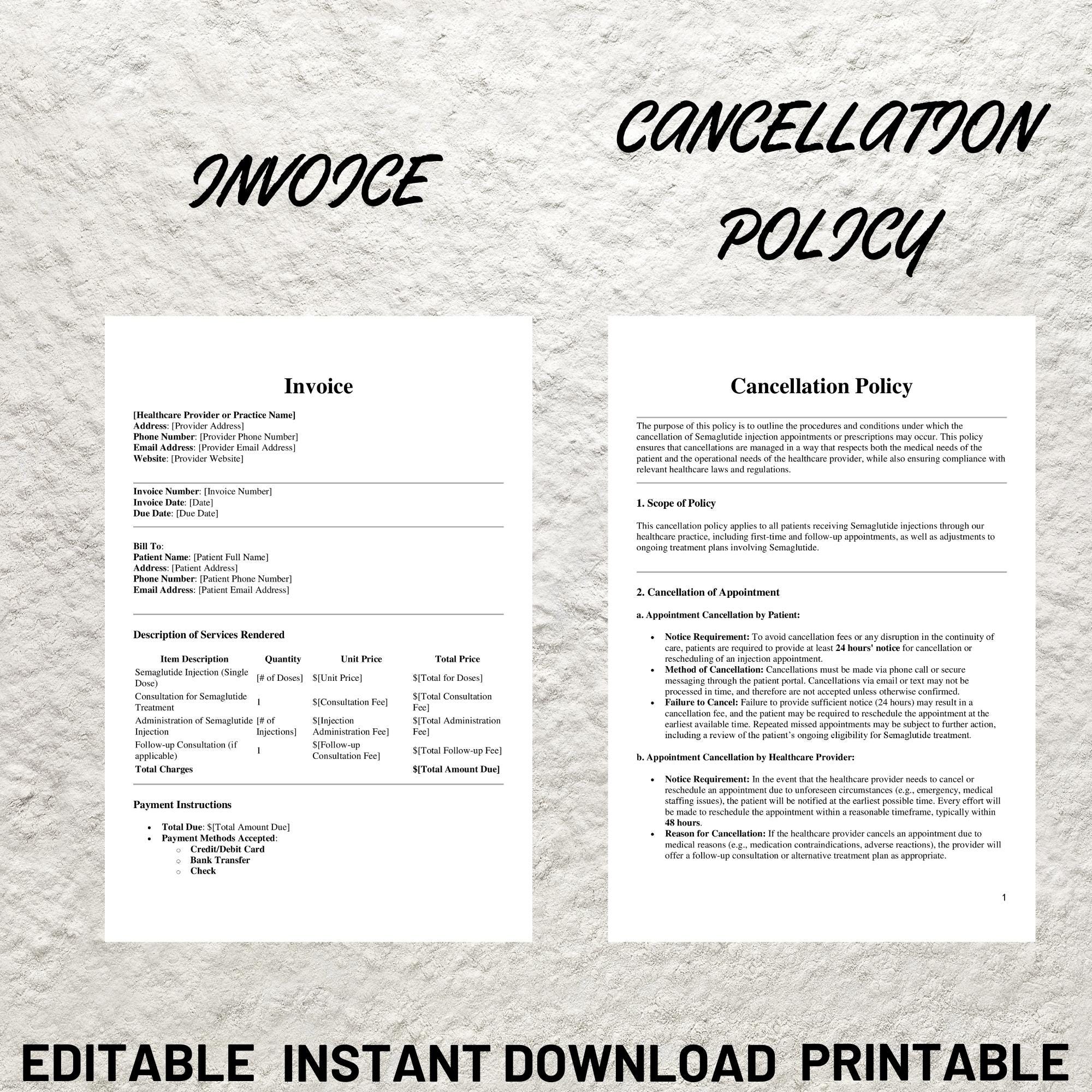 Editable Semaglutide Bundle Forms Template, Weight Loss Business ...