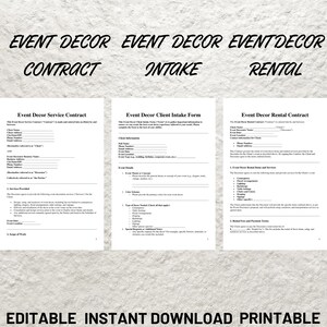 Event Planner Forms Bundle Editable Event Planner Service Agreement ...