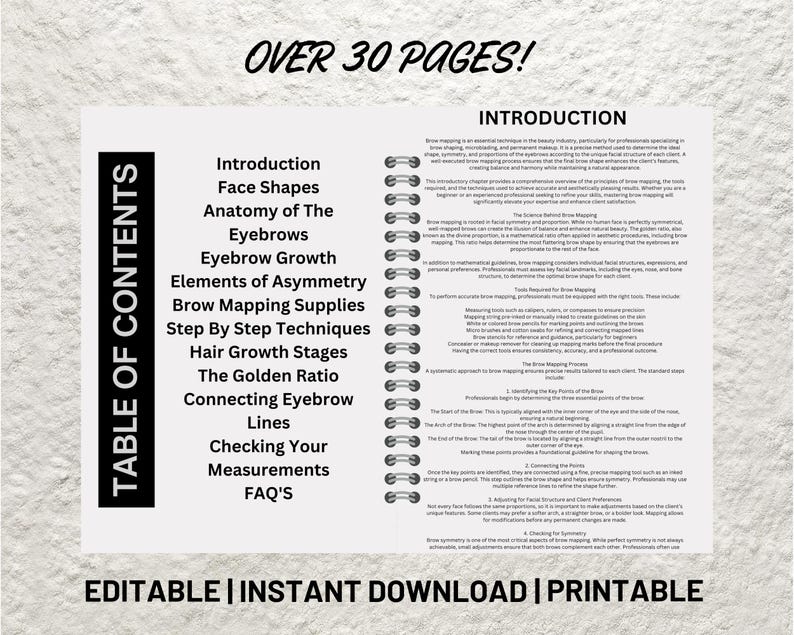 Eyebrow Mapping Editable Tutorial | Brow Training Course | Canva ...