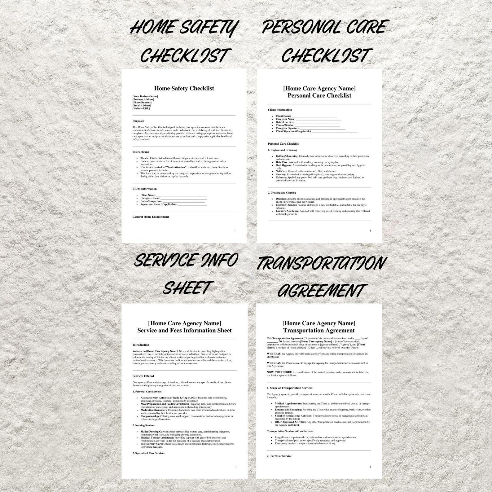 Editable Home Care Forms Bundle - Instant Download Digital Planner ...