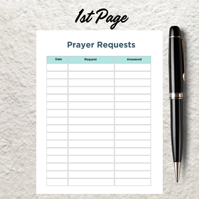 Prayer Request Journal Template Printable Prayer Tracker Prayer List ...