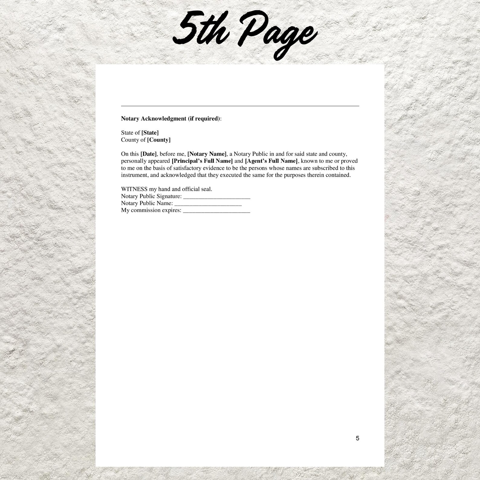 Editable Durable Power of Attorney Template (MS Word, Instant Download ...