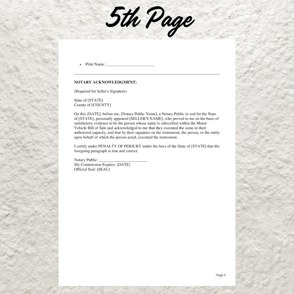 Car Sales Agreement Template: Editable Vehicle Purchase Contract (word ...