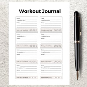 Daily Workout Log Book Printable Workout Tracker Weightlifting Log ...